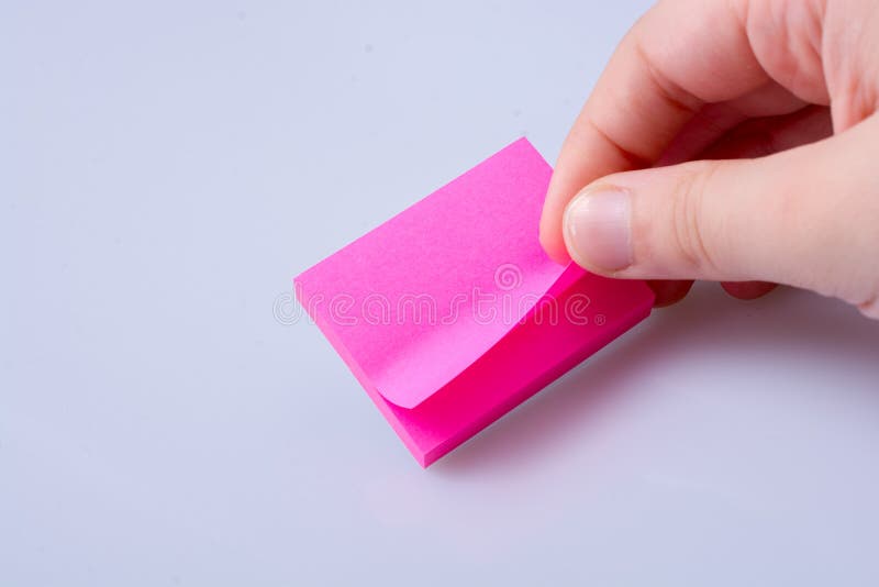 Post Note Sticker for Taking Notes in Hand Stock Image - Image of ...