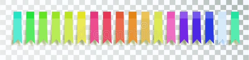 Post Note Stickers on Transparent Background. Color Sticky Tapes with ...