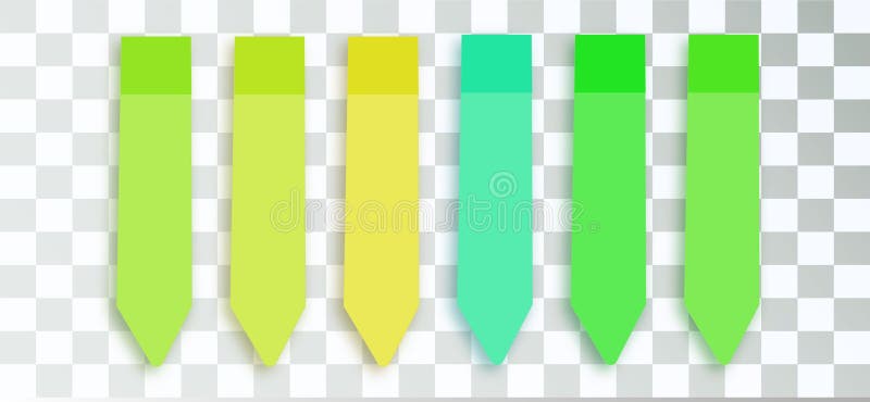 Post Note Stickers on Transparent Background. Color Sticky Tapes with ...