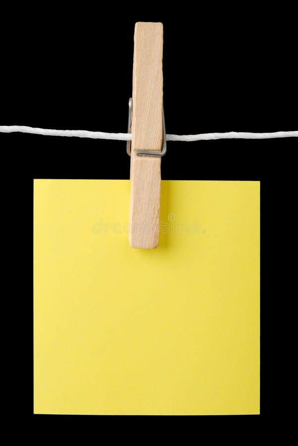 Post it note on a string stock image. Image of blank - 11436293