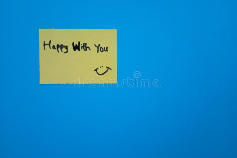 Post it Note Happy with You Stock Image - Image of document ...