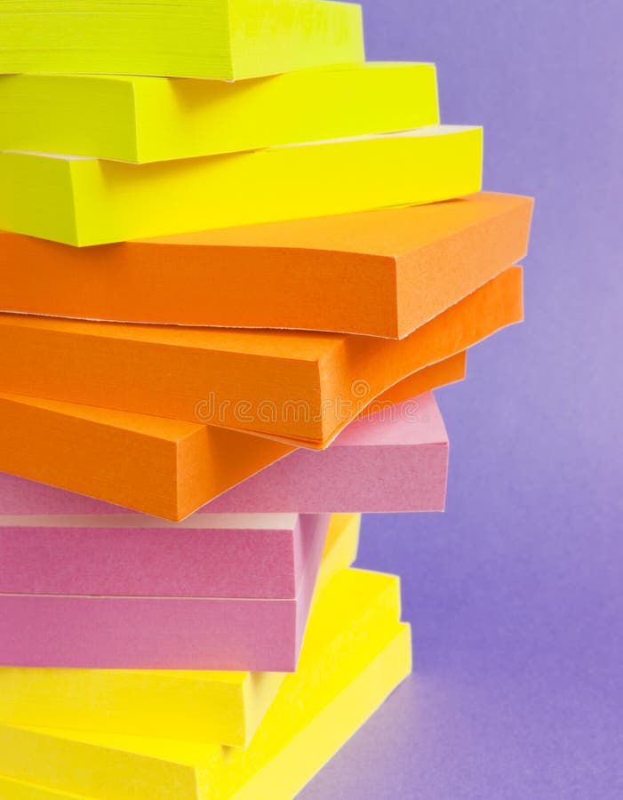 Post it Notes Colourful Stack Stock Photo - Image of paper, notes: 25546790