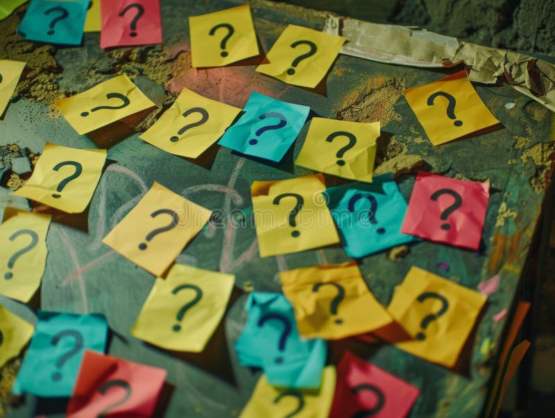 Post it Notes Covered in Question Marks, Perfect for Adding a Sense of ...