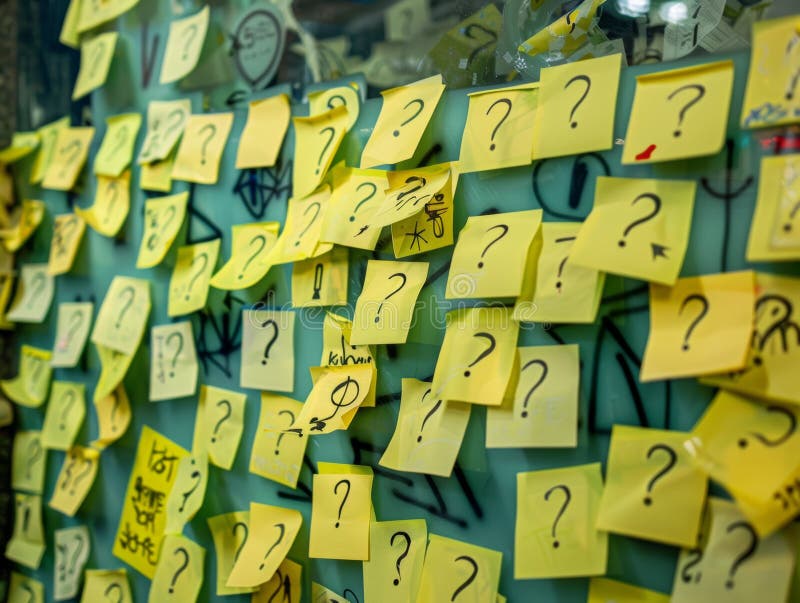 Post it Notes Covered in Question Marks, Perfect for Adding a Sense of ...