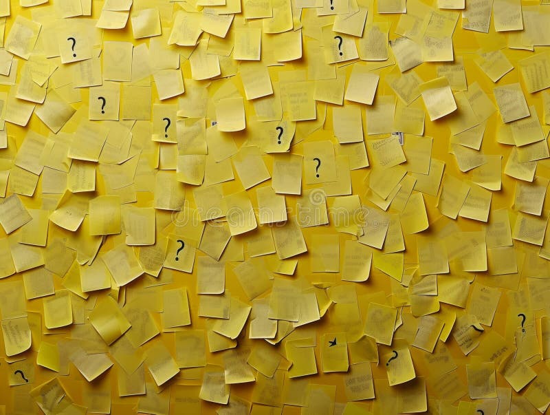 Post it Notes Covered in Question Marks, Perfect for Adding a Sense of ...