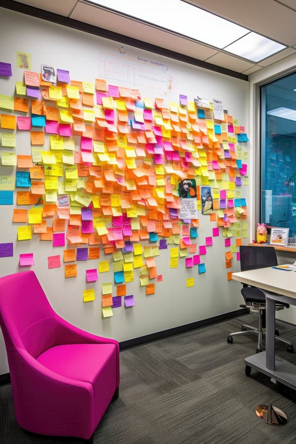 Post-it Notes with Creative Brainstorming Ideas on a Whiteboard Stock ...