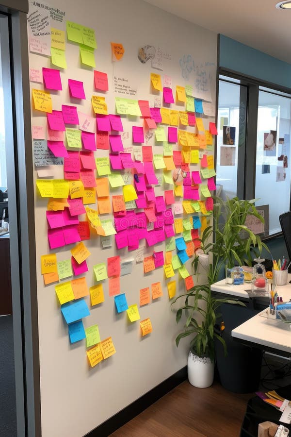 Post-it Notes with Creative Brainstorming Ideas on a Whiteboard Stock ...