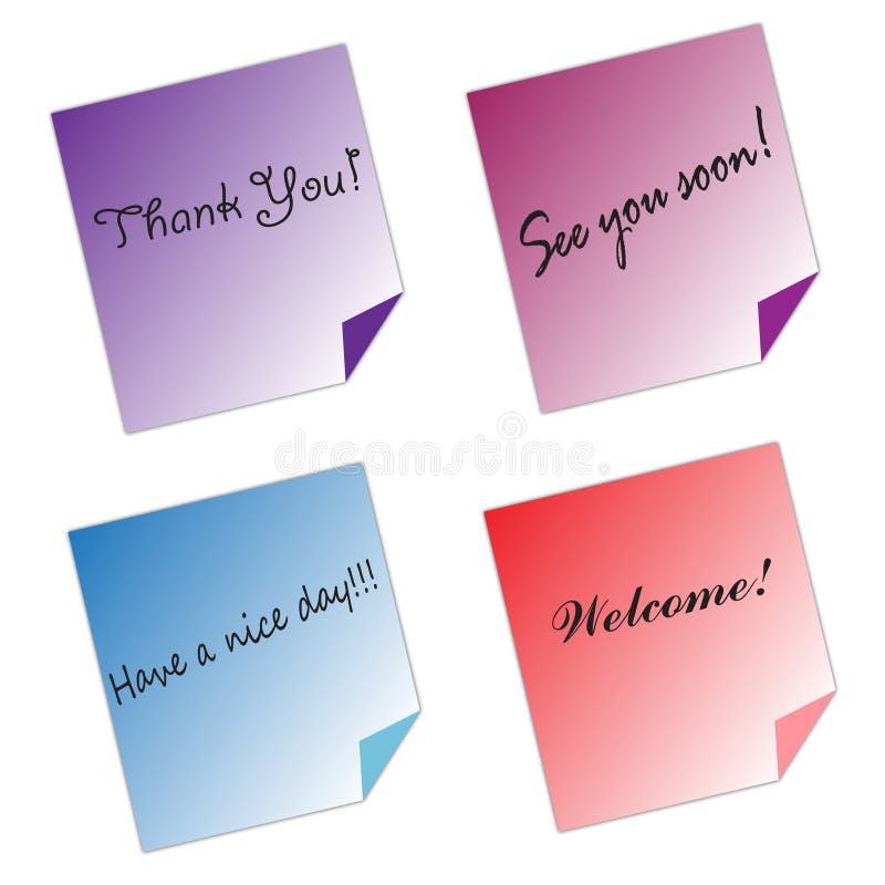 Post it Notes Messages Color Paper White Background Stock Vector ...