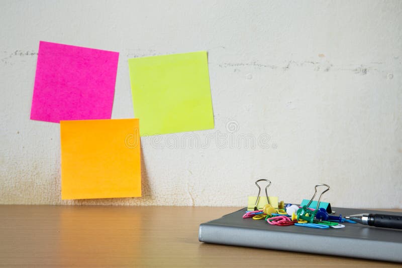 Post it Notes and Pin and Stationery Stock Image - Image of supply ...