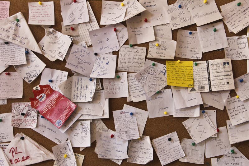 Post-it Notes Sticked Chaotically on the Wall - Busy Concept. in ...
