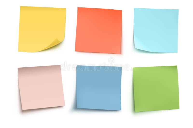 Set of Color Sheets of Note Papers. Four Sticky Notes Stock Vector ...