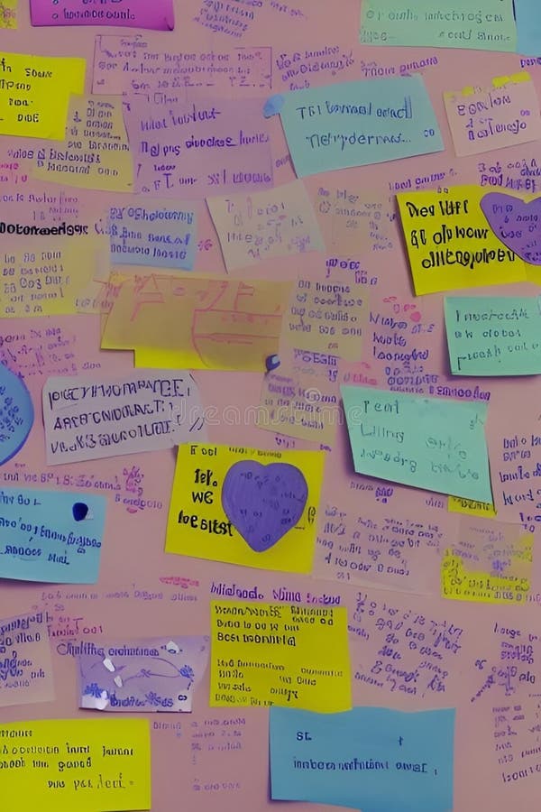 Post-it Notes on a Wall at the University of Cambridge in England Stock ...