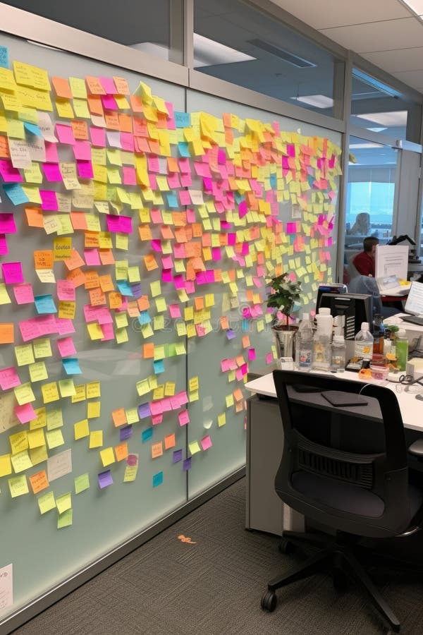 Post-it Notes on a Whiteboard with Brainstorm Ideas Stock Image - Image ...