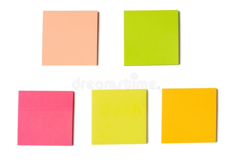 The Post-it Notes for Writing Messages Isolate on White Stock Photo ...