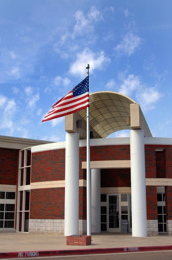 Post Office and American Flag Stock Photo - Image of government, brick ...