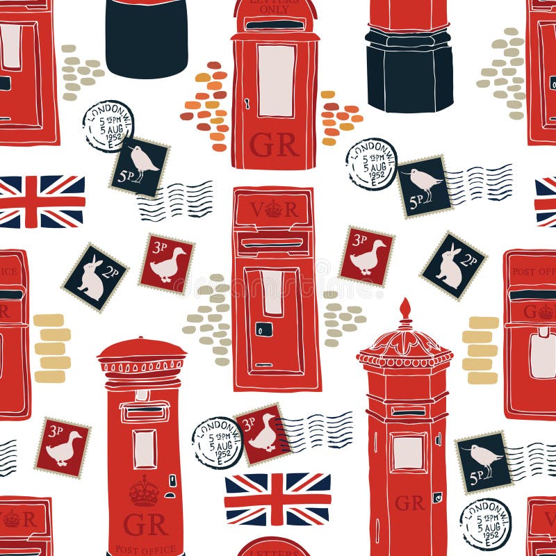 Post Office Boxes Background Stock Vector - Illustration of paper, send ...