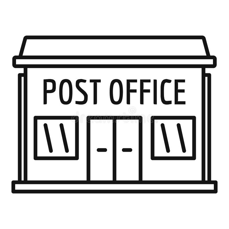 Post Office Building Icon, Outline Style Stock Vector - Illustration of ...