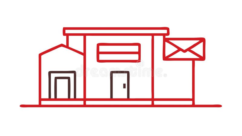 Post Office Building Icon Vector Design for Mail and Services, Vector ...