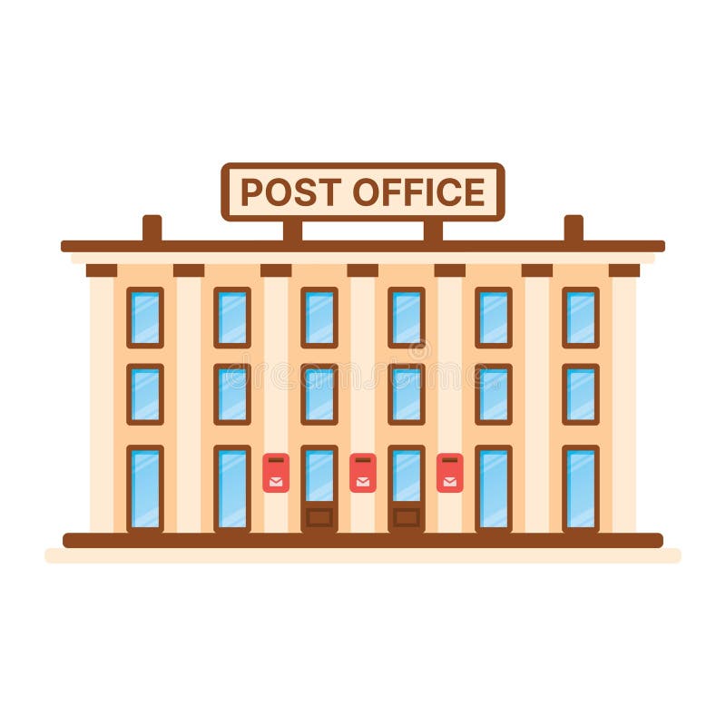 Post Office Building Isolated on White Background Stock Vector ...