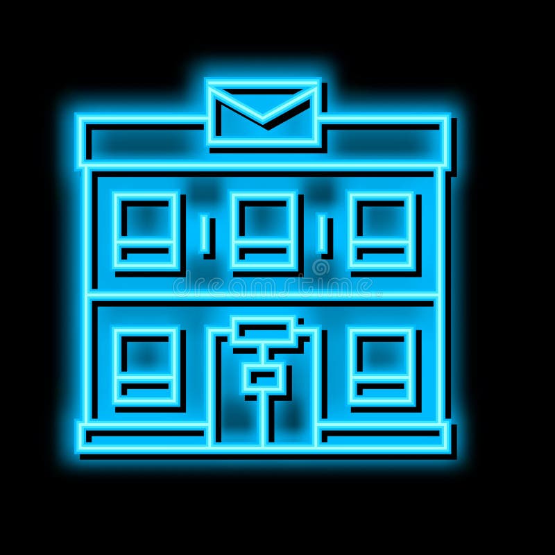 Post Office Building Neon Glow Icon Illustration Stock Vector ...