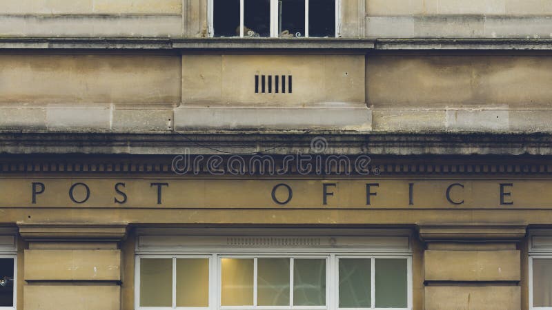 Post Office Carved in the Stone Stock Image - Image of history, close ...