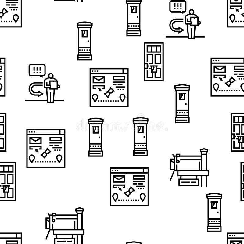Post Office Delivery Service Vector Seamless Pattern Stock Vector ...