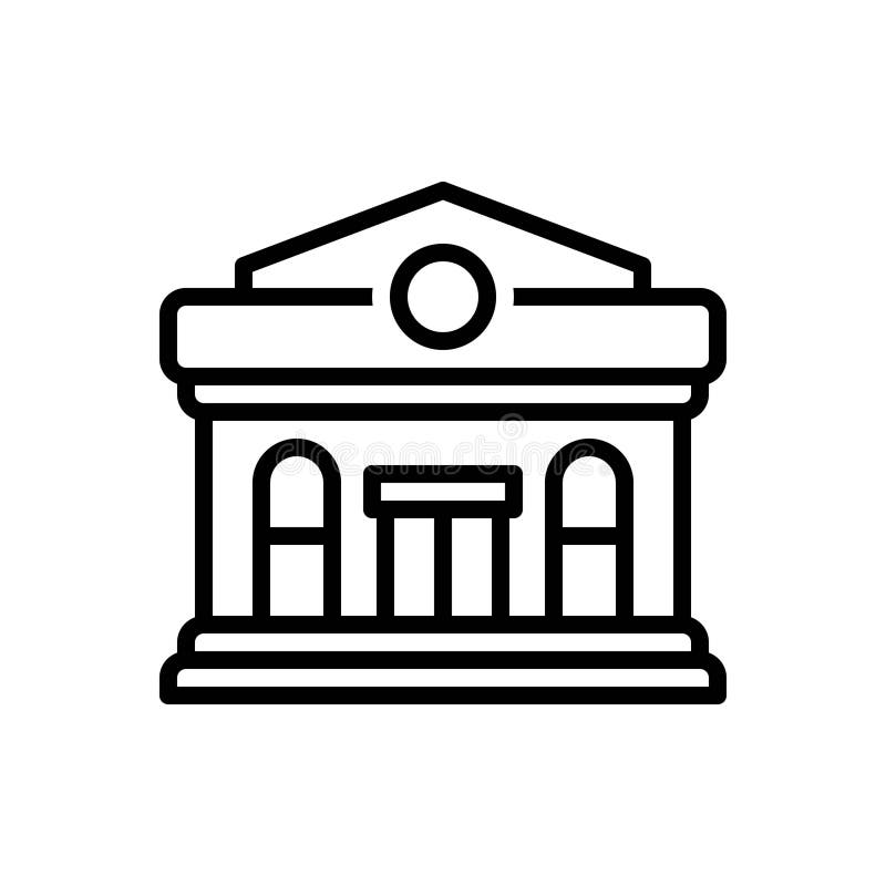 Black Line Icon for Post Office, Post Department and Postal Stock ...