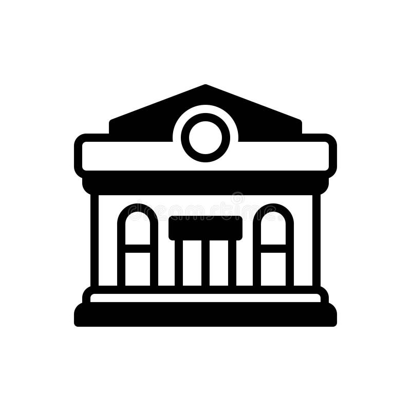 Black Solid Icon for Post Office, Post Department and Courier Stock ...