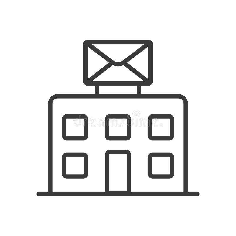 Post Office, Icon in Line Design. Post, Office, Mail, Letter, Stamp ...