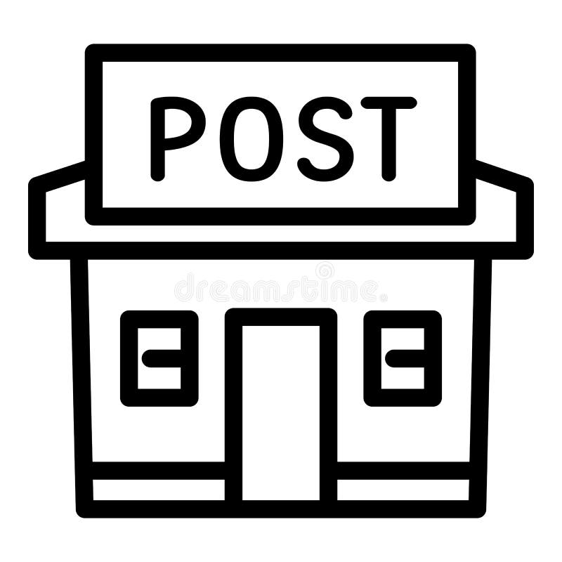 Post Building Icon, Outline Style Stock Vector - Illustration of estate ...