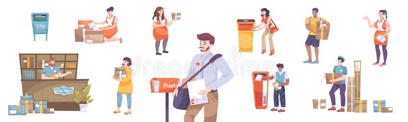 Post Office Icons Collection Stock Vector - Illustration of message ...