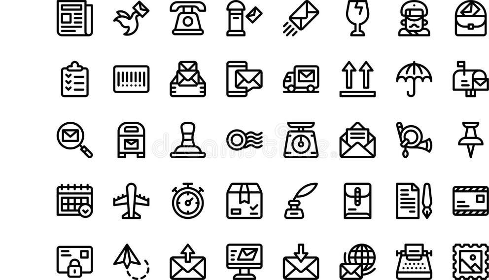 Post Office Icons High-Quality Vector Icons Collection with Editable ...