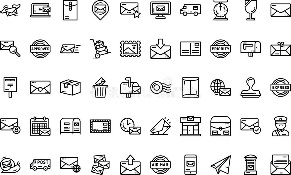 Post Office Icons High-Quality Vector Icons Collection with Editable ...