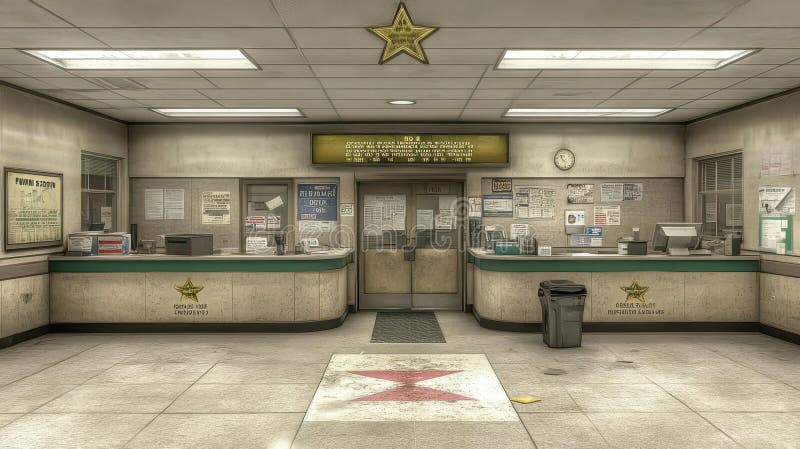 Post Office Interior, Daytime Stock Photo - Image of office, notice ...