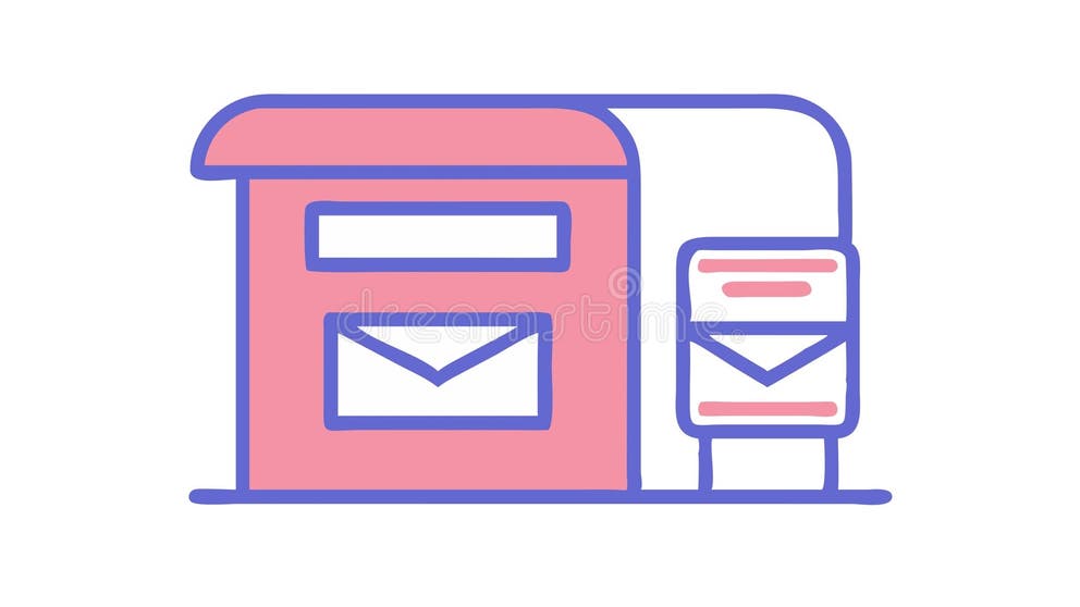 Post Office or Mailbox Icon, Mail Delivery Vector Graphic, Vector ...