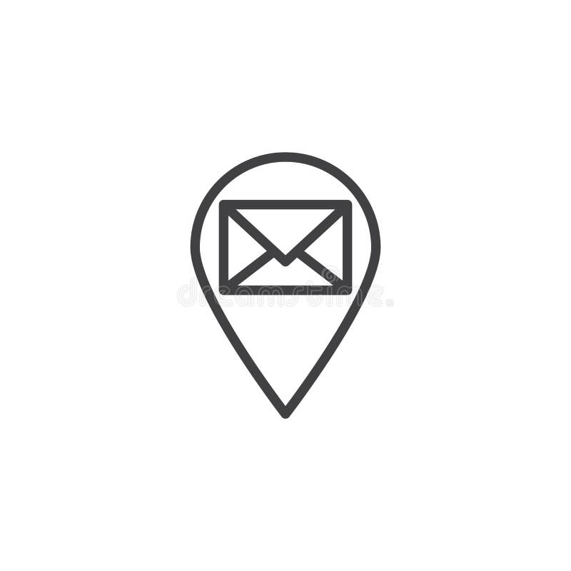 Post Office Map Pin Outline Icon Stock Vector Illustration Of Point Icon 121039513 5719