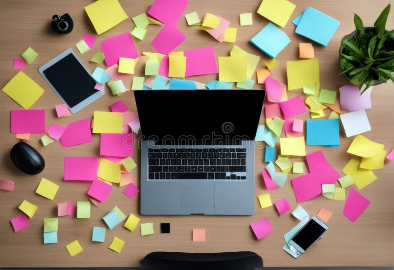 Post-it Office Overwhelmed it Overloaded Workplace Place Desk Post Note ...