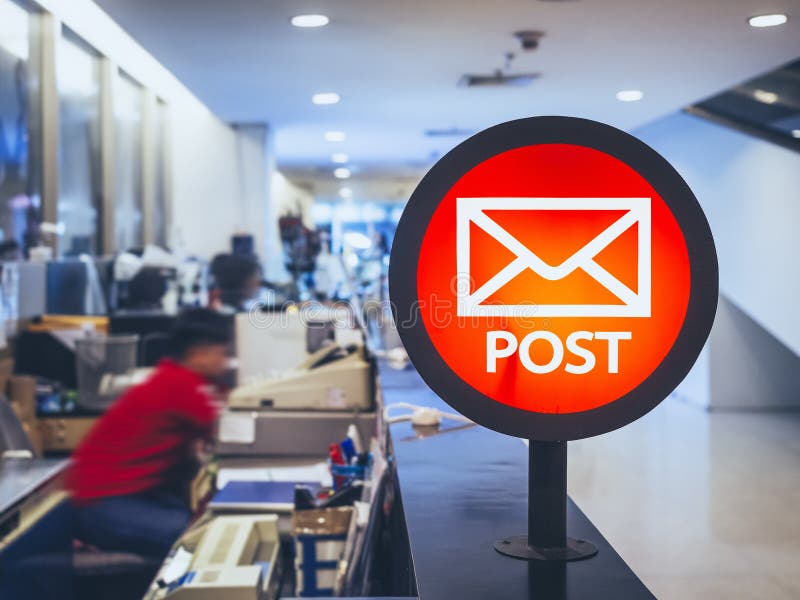 Post Office Signage Counter ServicePeople Working Stock Photo - Image ...