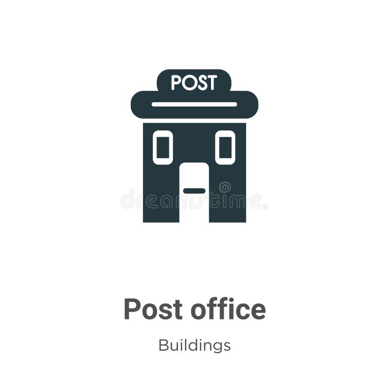Post Office Vector Icon on White Background. Flat Vector Post Office ...