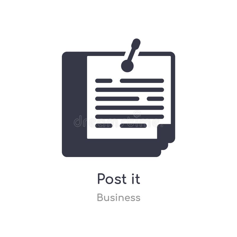 Outline Two Post it Vector Icon. Isolated Black Simple Line Element ...