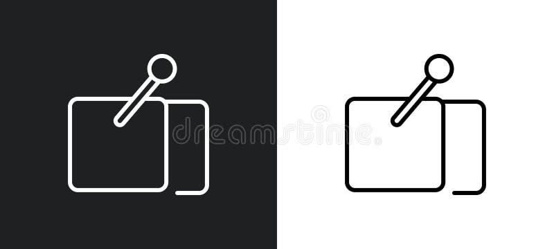 Post it Outline Icon in White and Black Colors. Post it Flat Vector ...