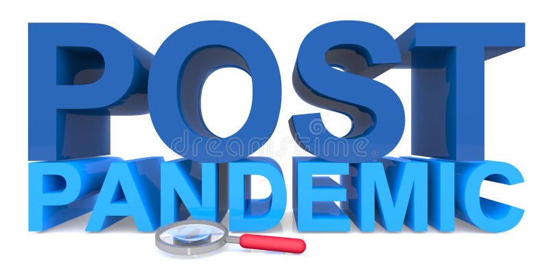 Post pandemic on white stock illustration. Illustration of white ...