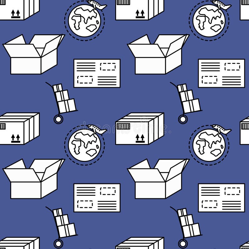 Post Paper Boxes and Mails Seamless Vector Illustration Isolated on ...