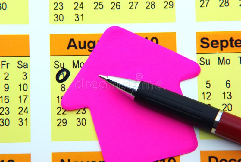 Post it and pen stock image. Image of appointments, days - 12257153