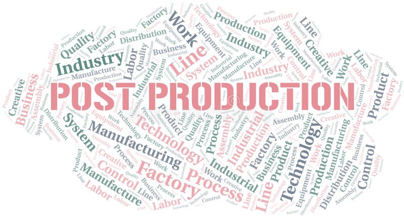 Post Production Word Cloud Create with Text only. Stock Illustration ...
