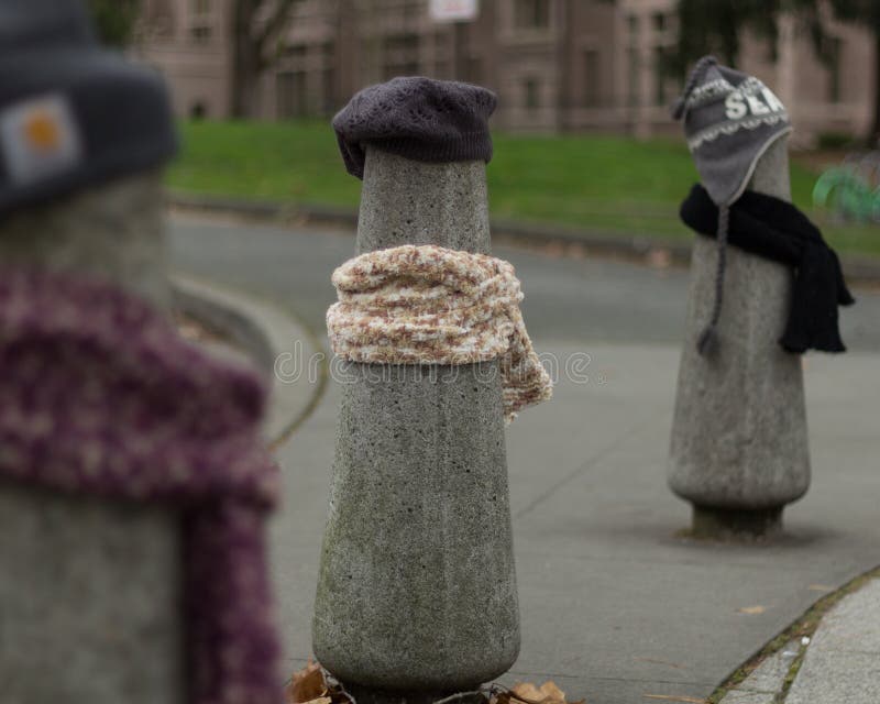 A Post Properly Dressed for the Winter at Seattle, Washington 12 Stock ...