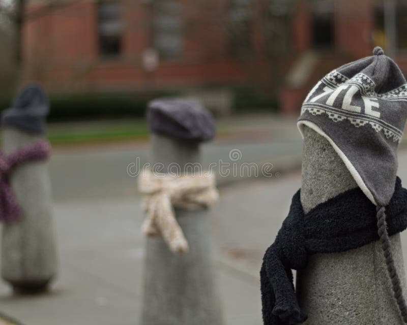 A Post Properly Dressed for the Winter at Seattle, Washington 11 Stock ...