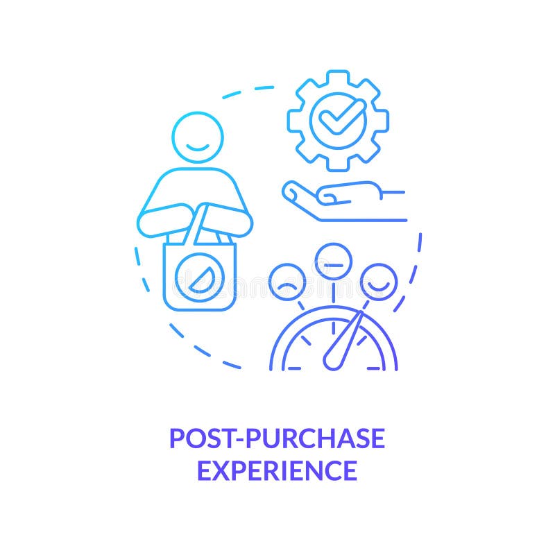 Post-purchase Experience Blue Gradient Concept Icon Stock Vector ...