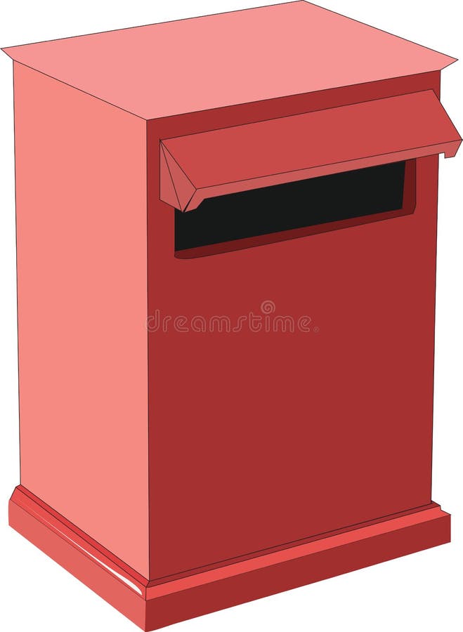Post Red Box Vector or Cartoon Stock Vector - Illustration of close ...