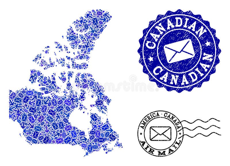 Post Routes Composition of Mosaic Map of Canada and Scratched Seals ...